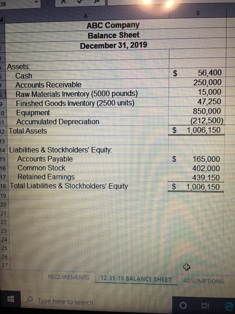 B4 A ABC Company Budgeted Income Statement For the | Chegg.com
