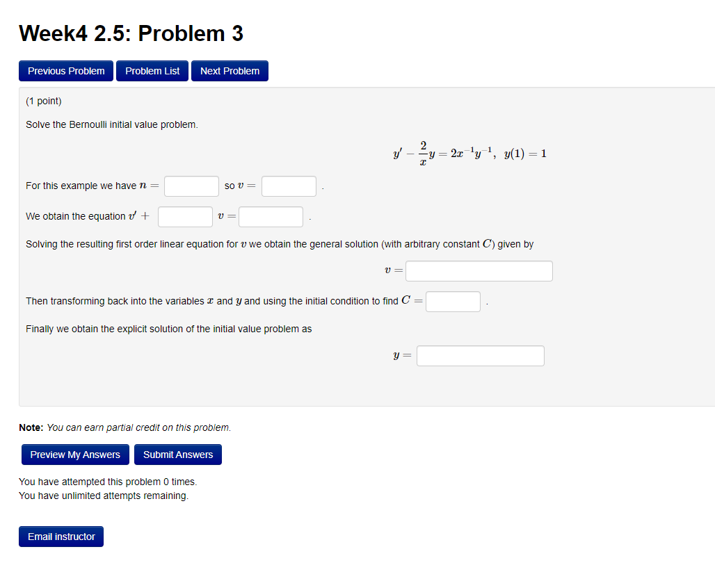 Solved Week4 2.5: Problem 3 Previous Problem Problem List | Chegg.com Solved Week4 2.5: Problem 3 Previous Problem Problem List | Chegg.com