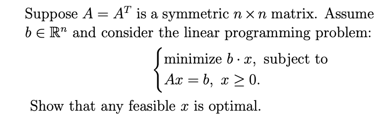 Solved Suppose A = AT is a symmetric nxn matrix. Assume bER" | Chegg.com