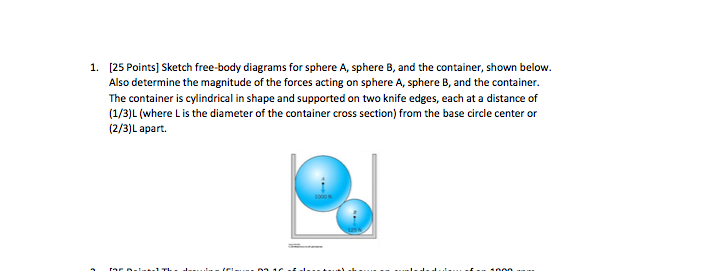 1. 25 Points] Sketch free-body diagrams for sphere A, | Chegg.com