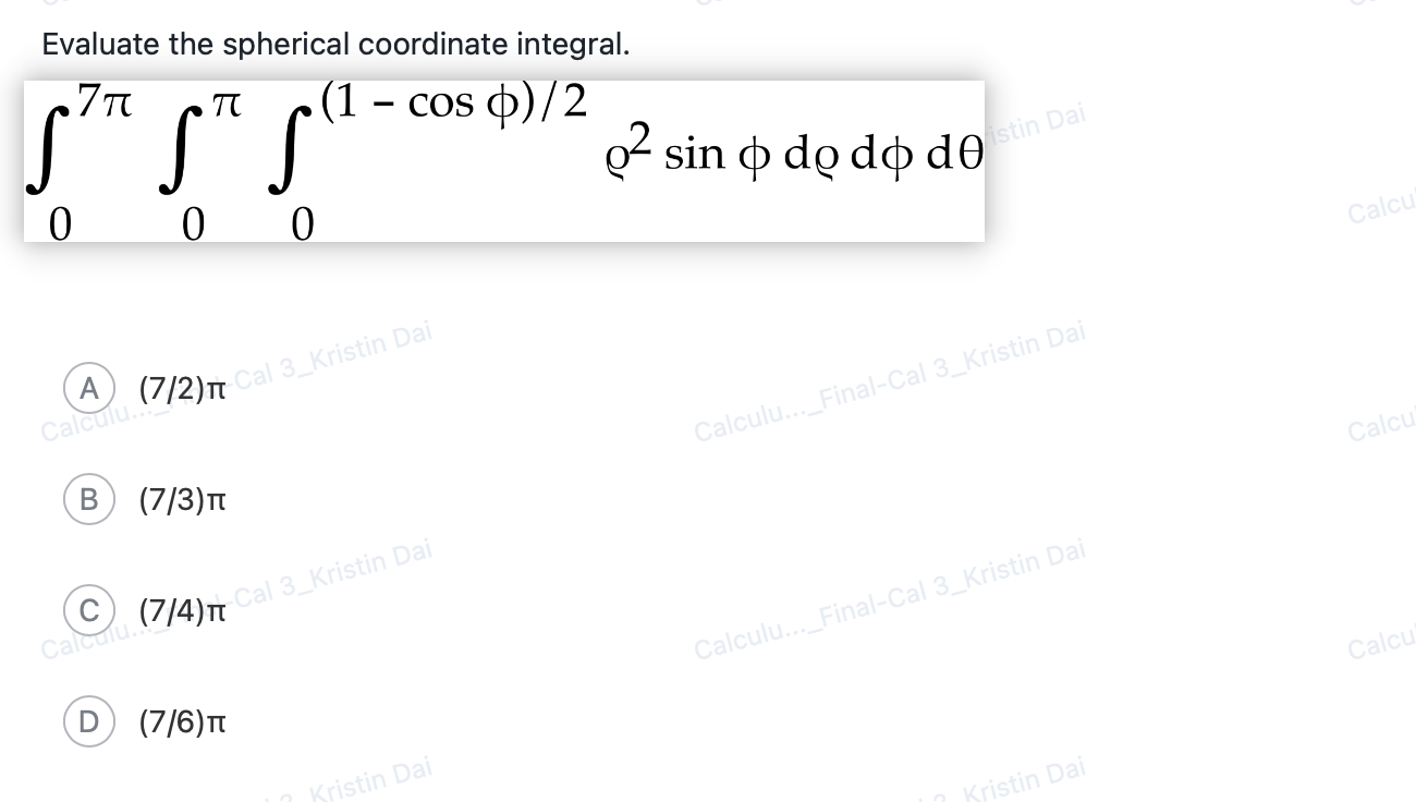 Solved Evaluate the spherical coordinate | Chegg.com
