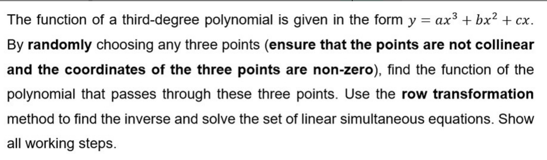 Solved The function of a third-degree polynomial is given in | Chegg.com