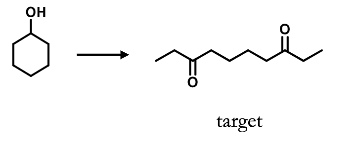 Solved Propose a synthesis for the target, 3,8-decanedione, | Chegg.com