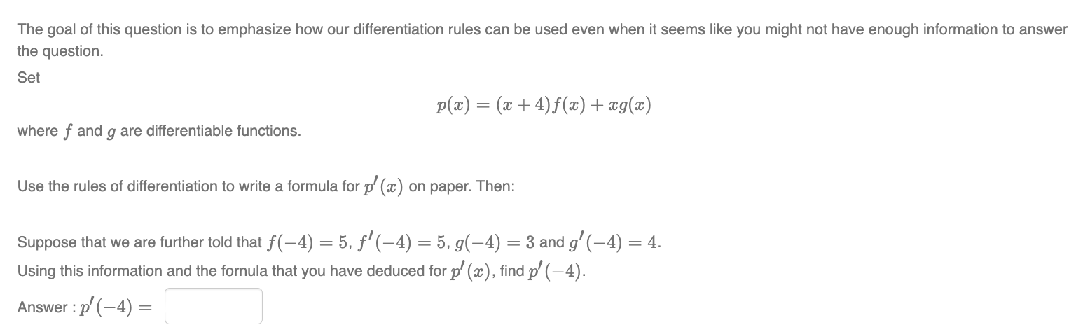 Solved The goal of this question is to emphasize how our | Chegg.com