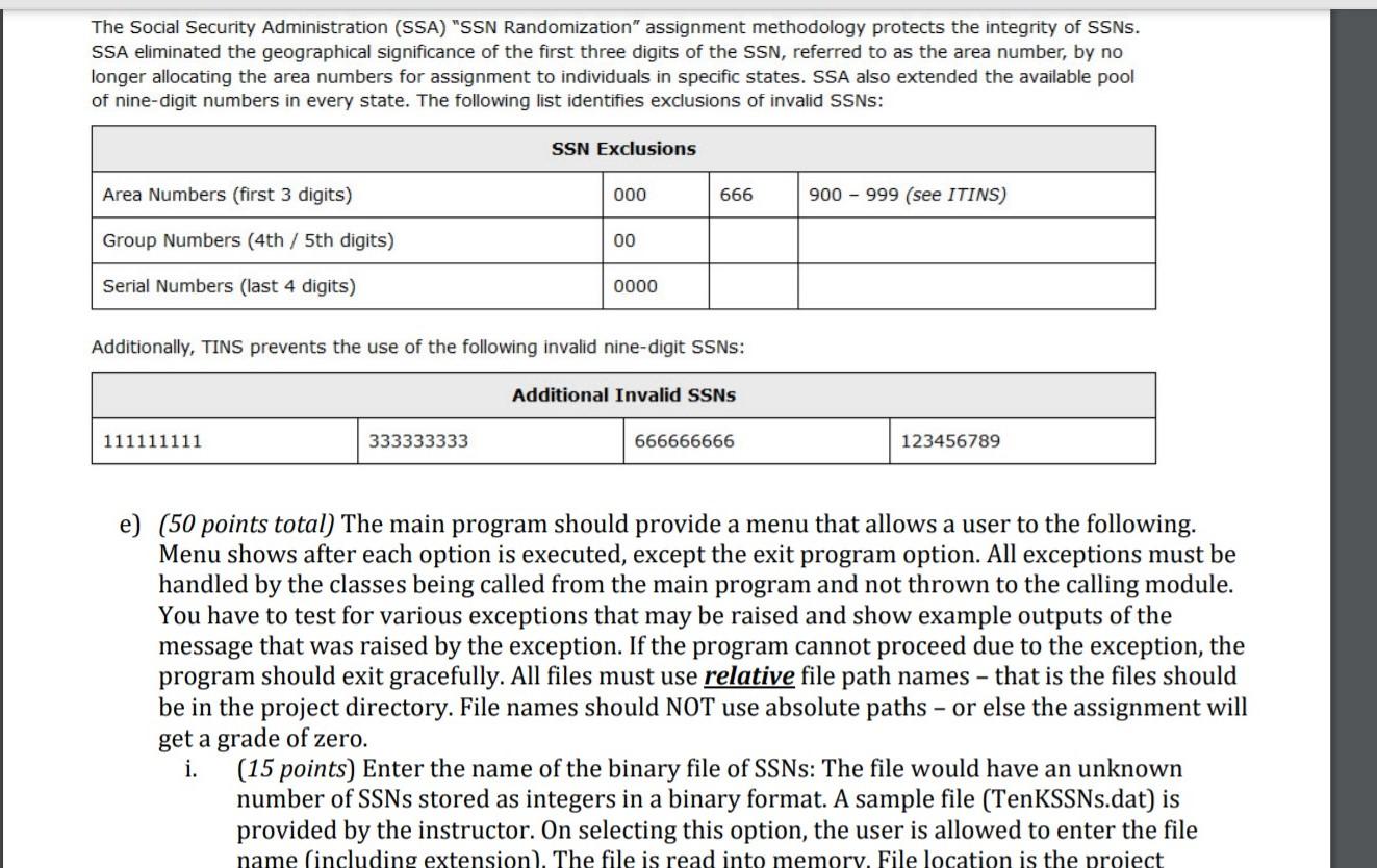 The Social Security Administration (SSA) "SSN | Chegg.com