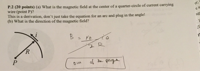 Solved (a) What is the magnetic field at the center of a | Chegg.com