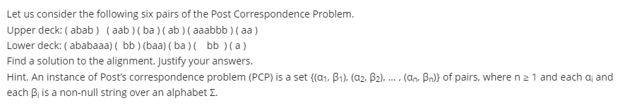Solved Let us consider the following six pairs of the Post | Chegg.com