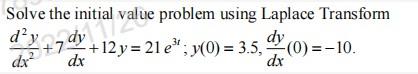 Solved Solve the initial value problem using Laplace | Chegg.com