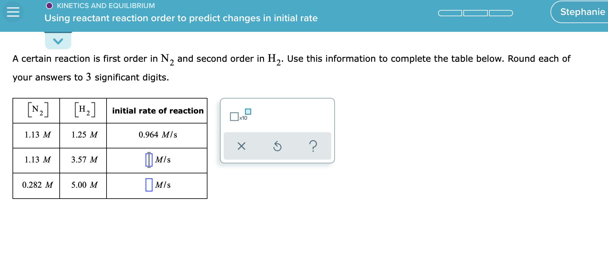 Solved KINETICS AND EQUILIBRIUM Using reactant reaction | Chegg.com
