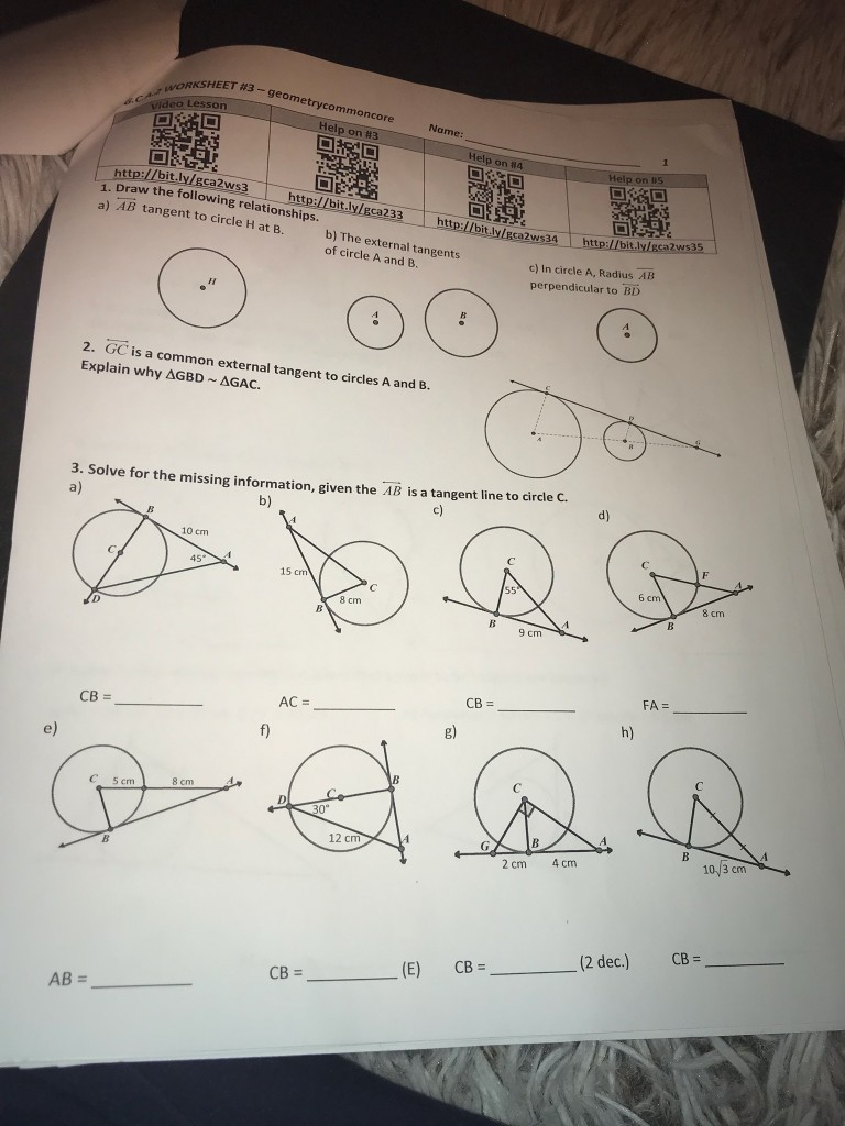 Solved WORKSHEET #3-geom geometrycommoncore Lesson Help on | Chegg.com
