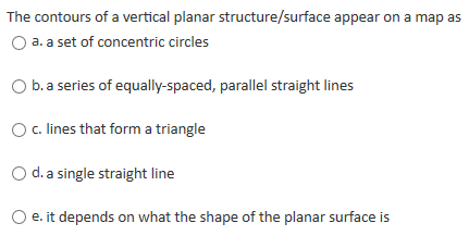 Solved Structure contours for a dipping, flat surface must | Chegg.com