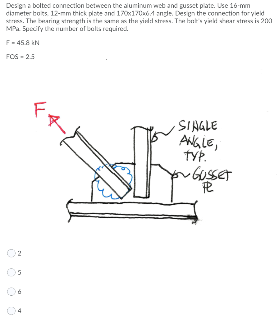 Solved Design a bolted connection between the aluminum web | Chegg.com