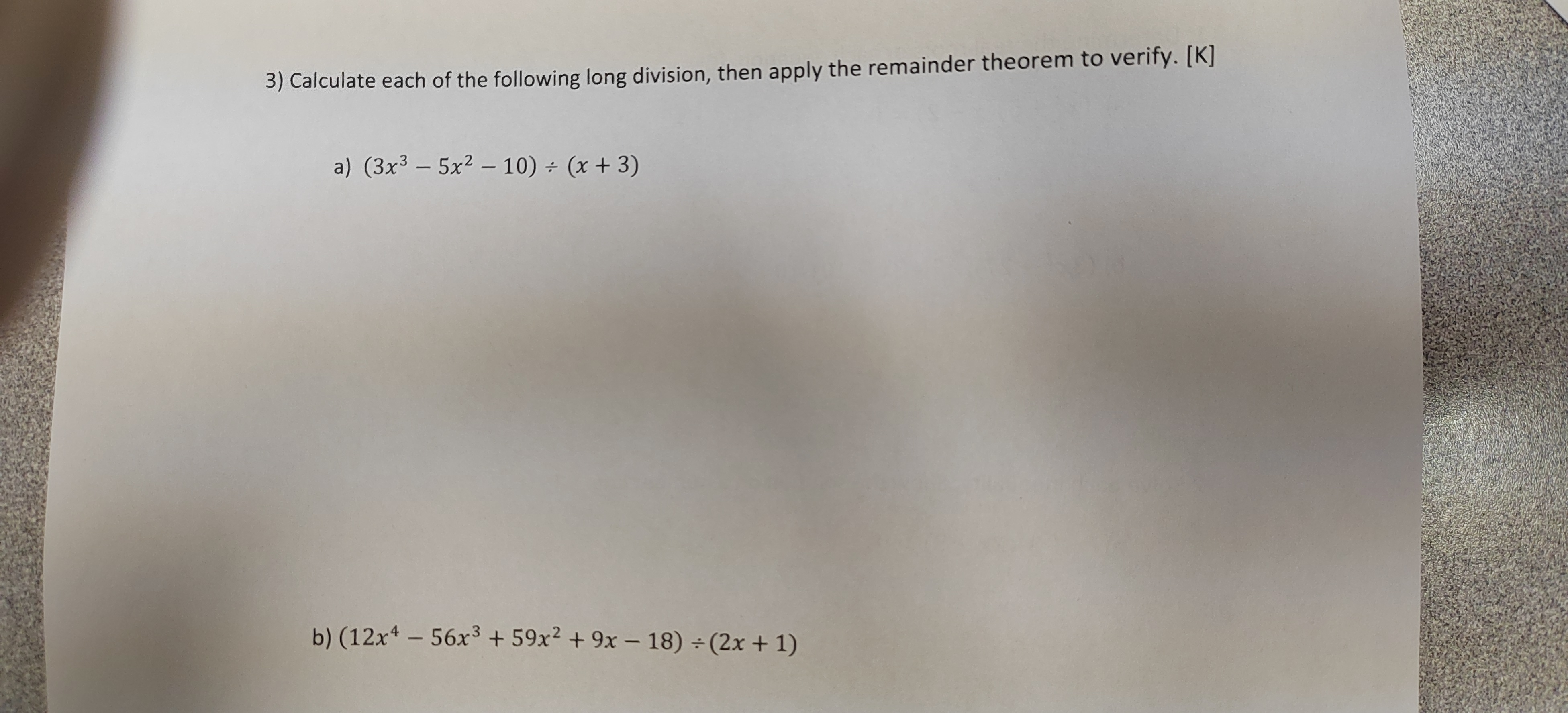 Solved Calculate each of the following long division, then | Chegg.com