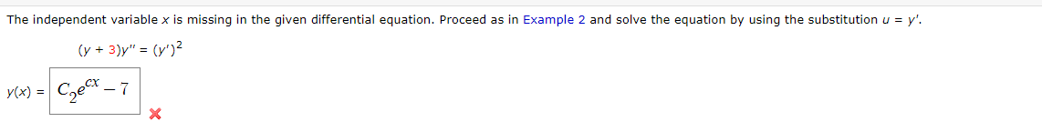 Solved The independent variable x is missing in the given | Chegg.com