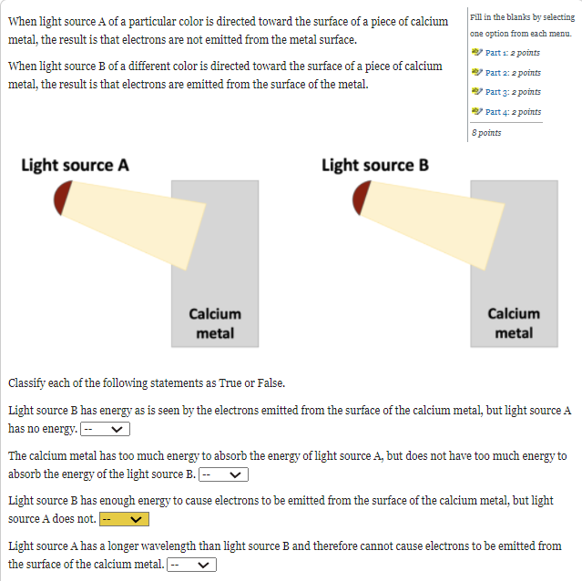 Solved When light source A of a particular color is directed | Chegg.com