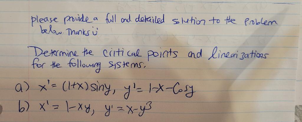 Solved please provide a full and detailed solution to the | Chegg.com