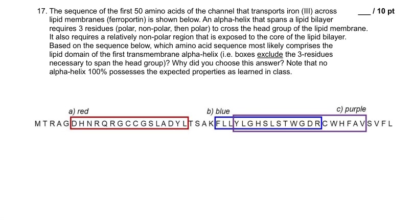 Solved The sequence of the first 50 ﻿amino acids of the | Chegg.com