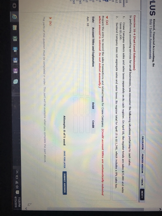 Solved s. tenmAanas Acconetaa. 8 Help I 10-4 (Part Level | Chegg.com