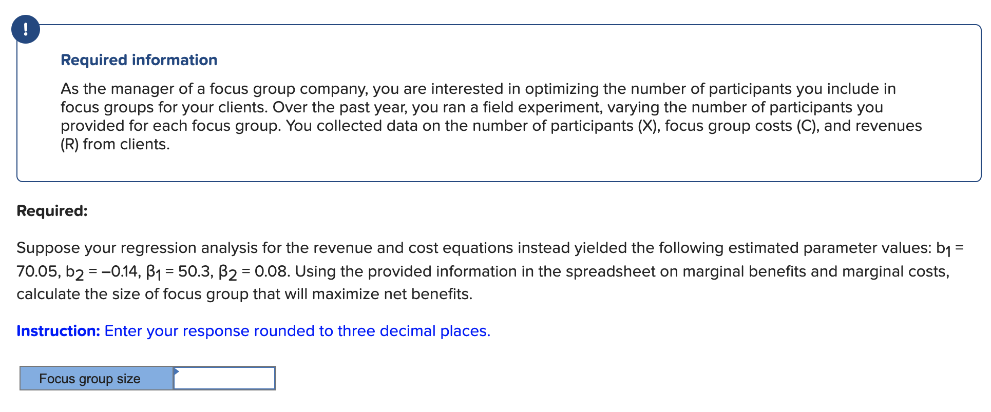 Solved ! Required information As the manager of a focus | Chegg.com