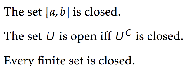 Solved The set [a, b] is closed. The set U is open iff UC is | Chegg.com
