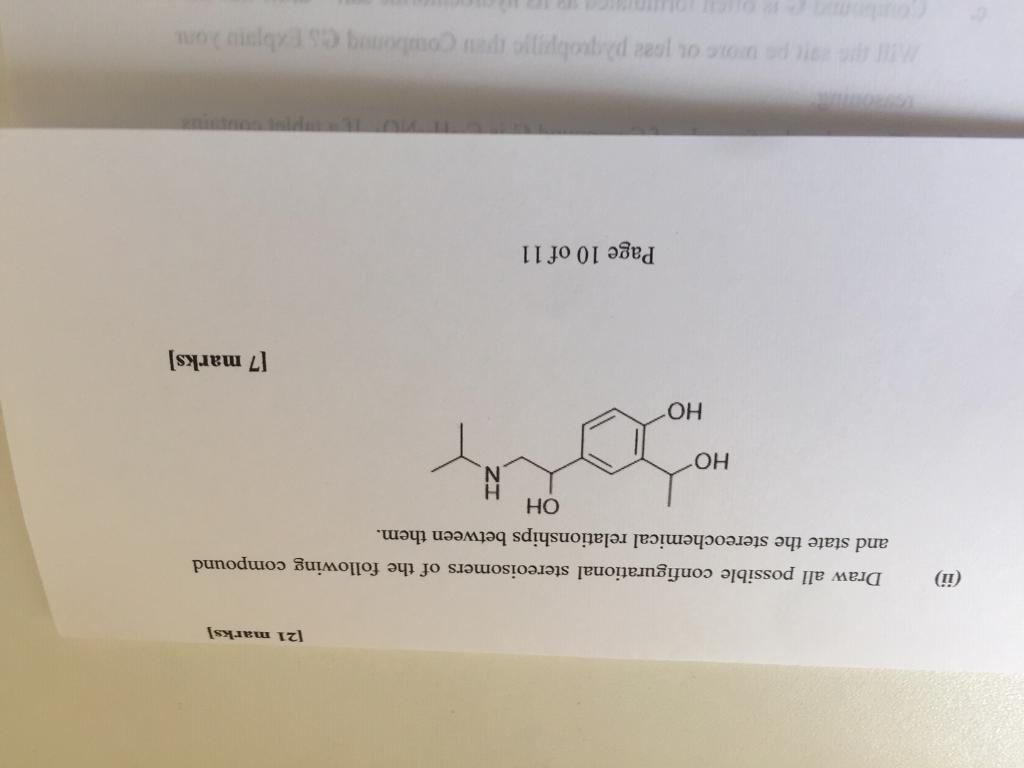 Solved [21 marks] Draw all possible configurational | Chegg.com