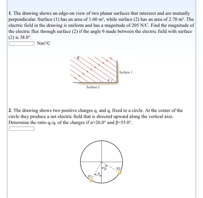 Solved 1. The drawing shows an edge-on view of two planar | Chegg.com