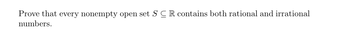 Solved Prove that every nonempty open set SCR contains both | Chegg.com