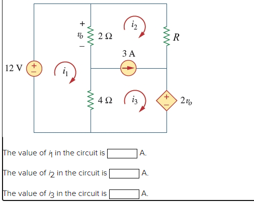 Solved In the circuit given below, R = 26 Ω. Find i1, i2, | Chegg.com