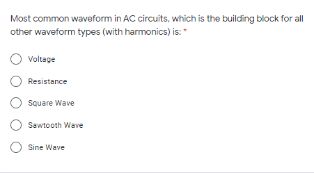 Solved Most common waveform in AC circuits, which is the | Chegg.com