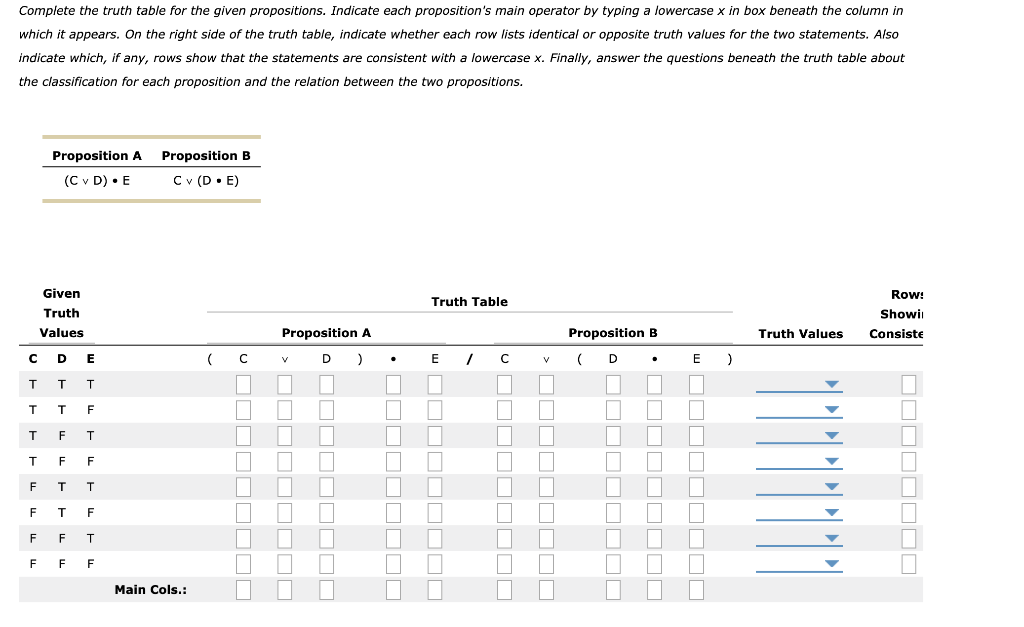Solved Complete the truth table for the given propositions. | Chegg.com