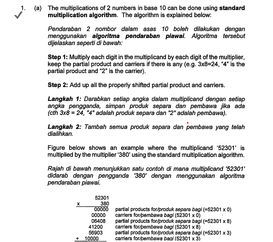 The Multiplications Of 2 Numbers In Base 10 Can Be Chegg