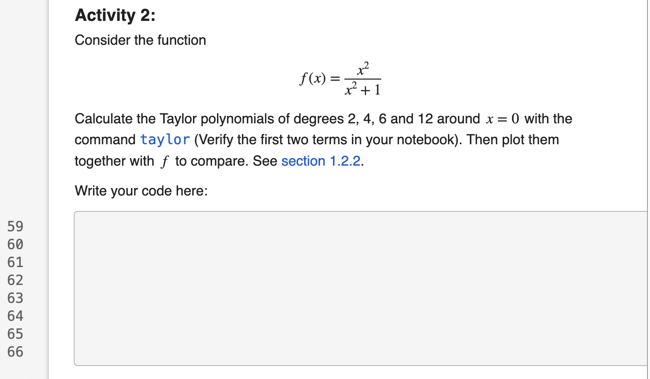 59 60 61 62 63 64 65 66 Activity 2: Consider the | Chegg.com