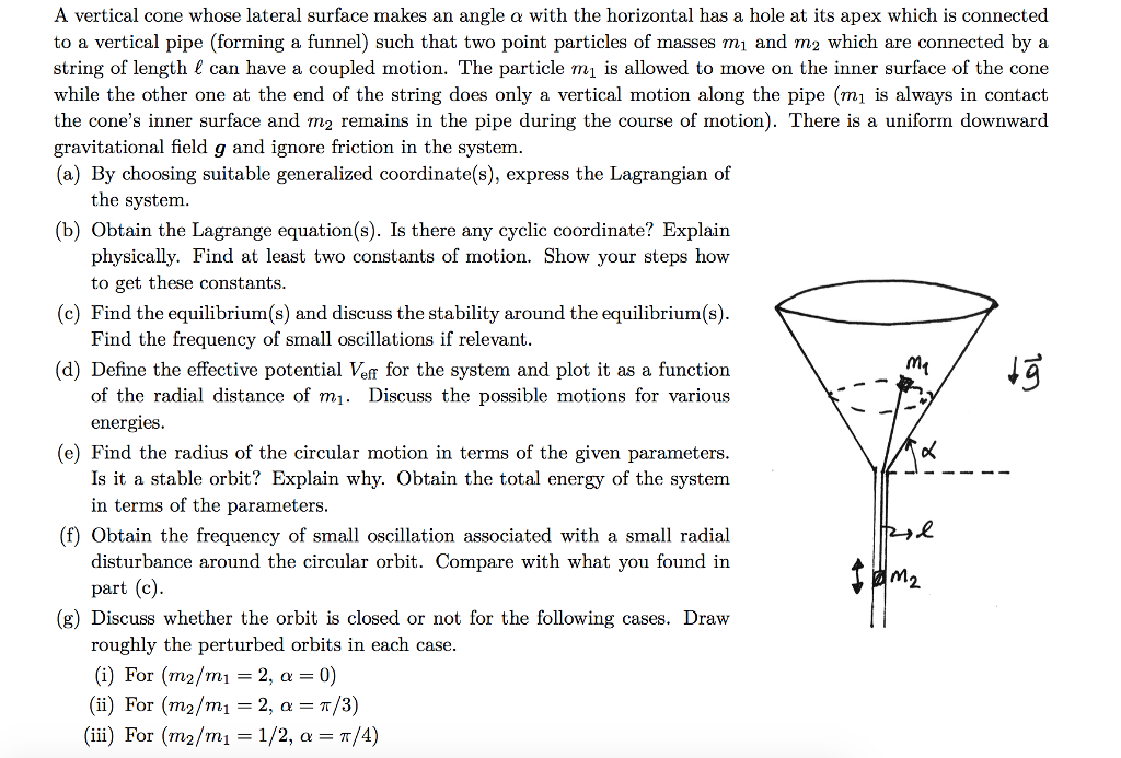 Solved A vertical cone whose lateral surface makes an angle | Chegg.com