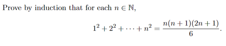 Solved Prove by induction that for each n∈N, | Chegg.com