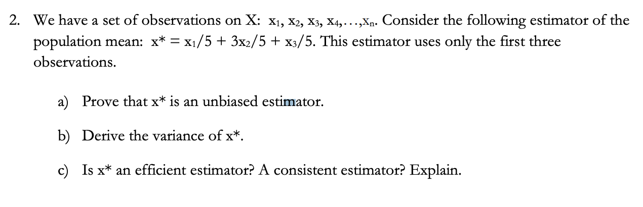 Solved 2. We have a set of observations on | Chegg.com