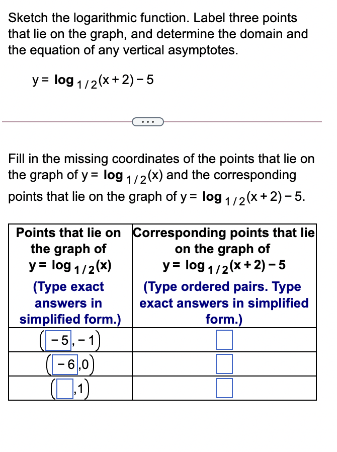 Solved Sketch the logarithmic function. Label three points | Chegg.com