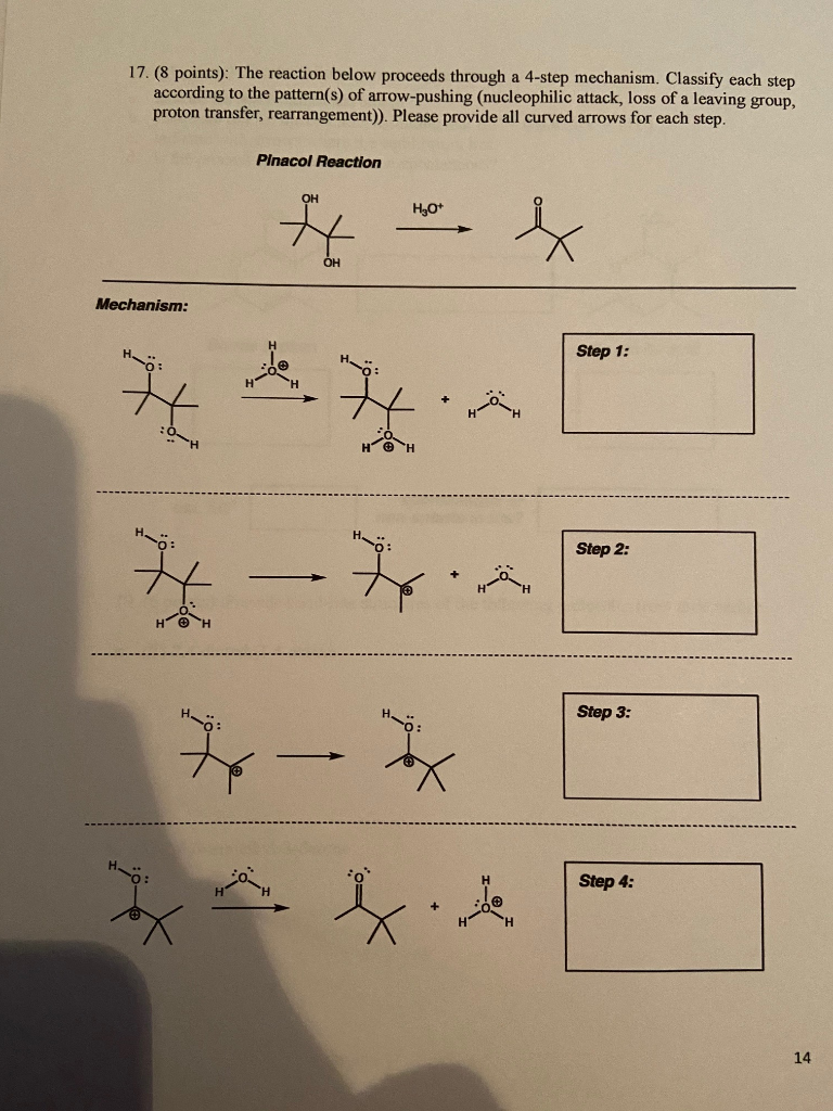 Solved 17. (8 points): The reaction below proceeds through a | Chegg.com