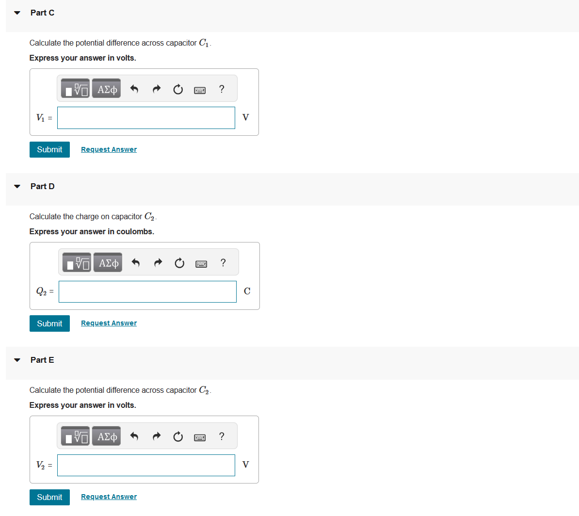 Solved In (Figure 1),C1=C5=8.9μF and C2=C3=C4=4.8μF. The | Chegg.com