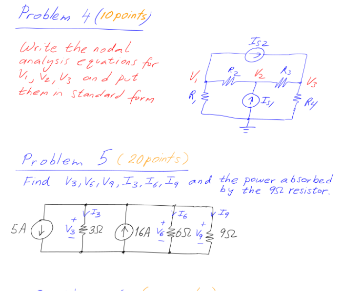  Solved Problem 4 10points Write The Nodal Analysis Eq