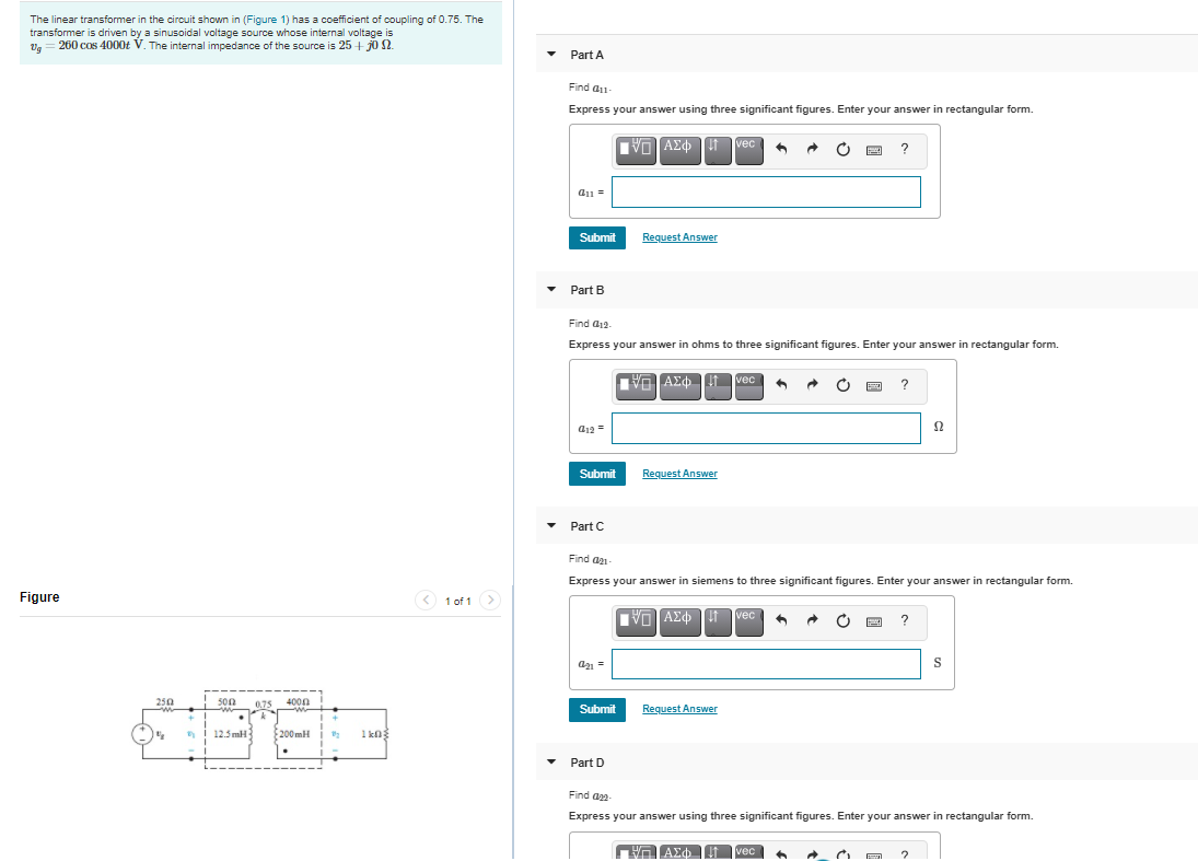 Solved The linear transformer in the circuit shown in | Chegg.com