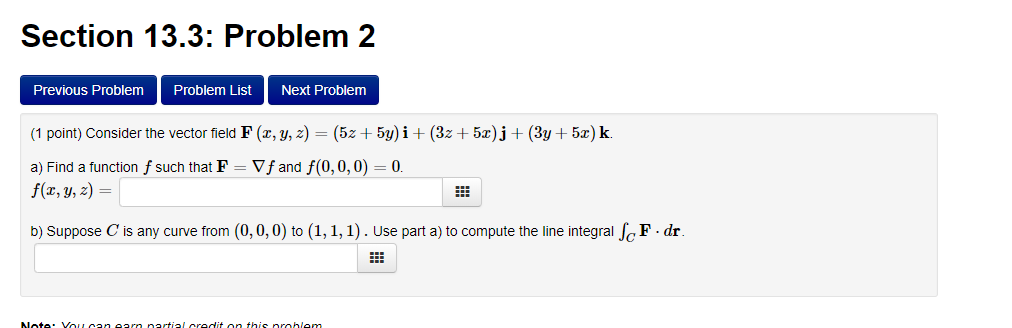 Solved Section 13.3: Problem 2 Previous Problem Problem List | Chegg.com