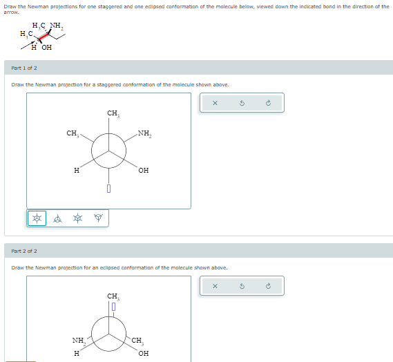 Solved Part 1 ﻿of 2Draw the Newman projection for a | Chegg.com
