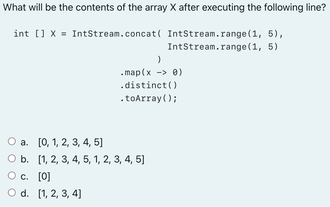Solved What will be the contents of the array X after | Chegg.com