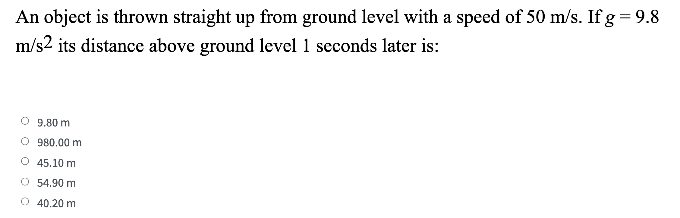 Solved An object is thrown straight up from ground level | Chegg.com
