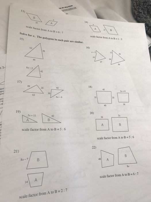Solved Solve for x. The polygons in each pair are similar. | Chegg.com