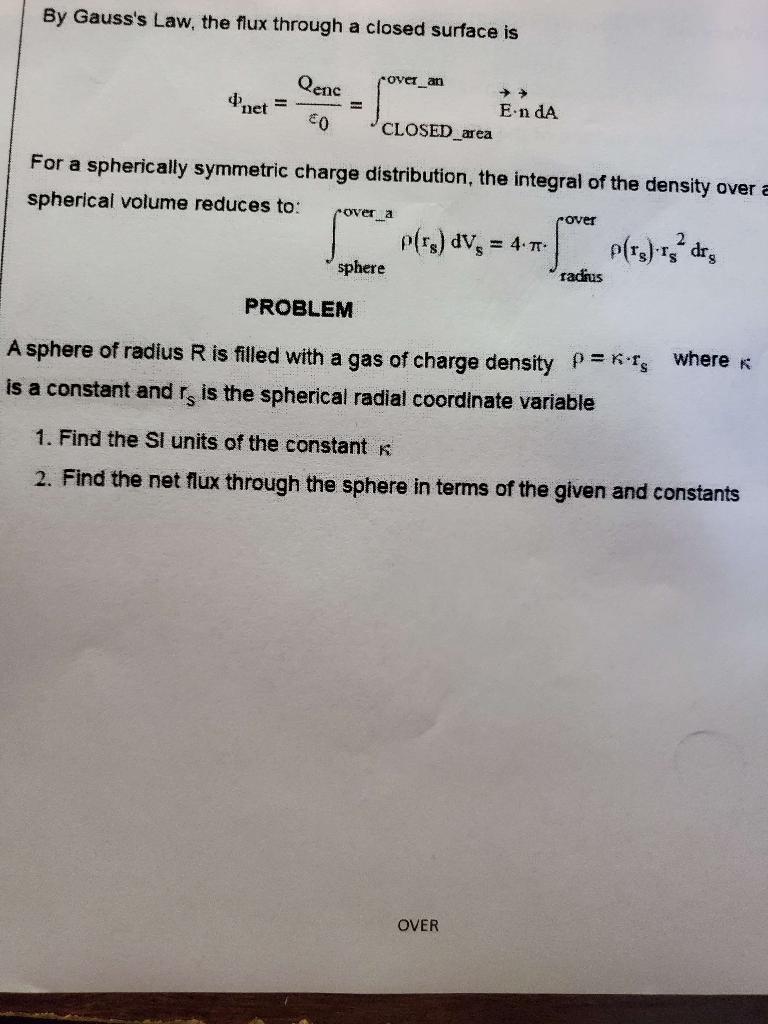 Solved By Gauss's Law, the flux through a closed surface is | Chegg.com