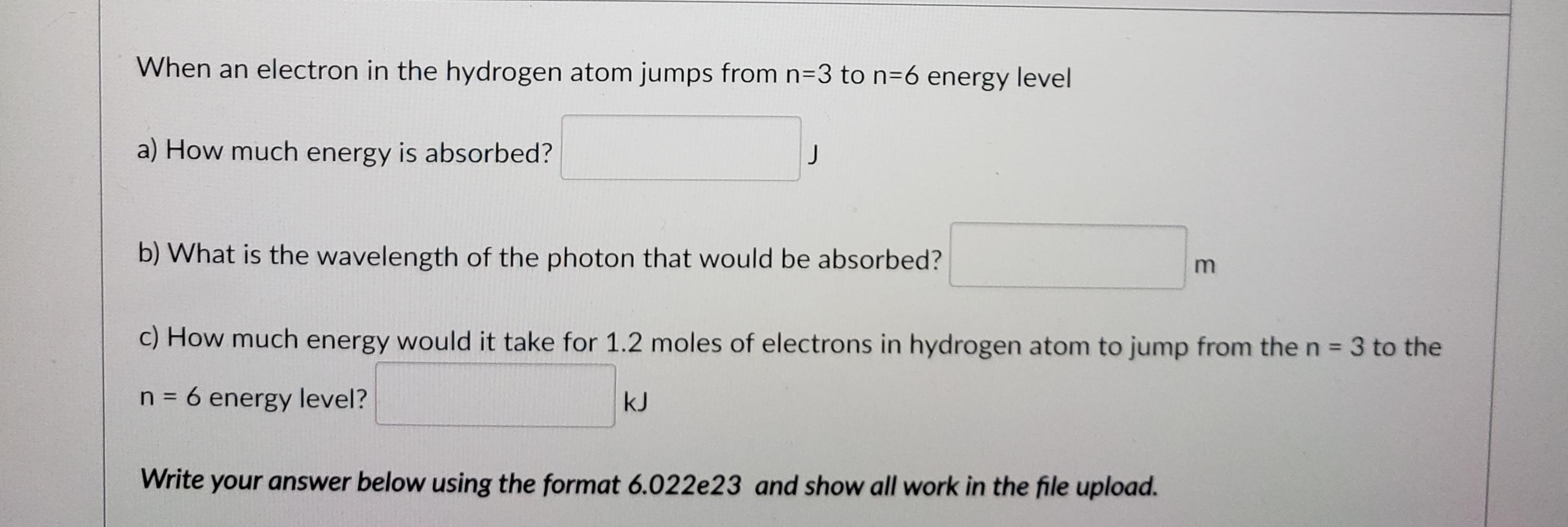 Solved When an electron in the hydrogen atom jumps from n=3 | Chegg.com