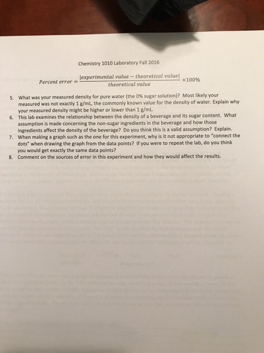 Solved Raw Data for Part B. Density of reference solutions | Chegg.com