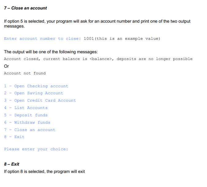 Solved Create a generic Account class and three subclasses: | Chegg.com