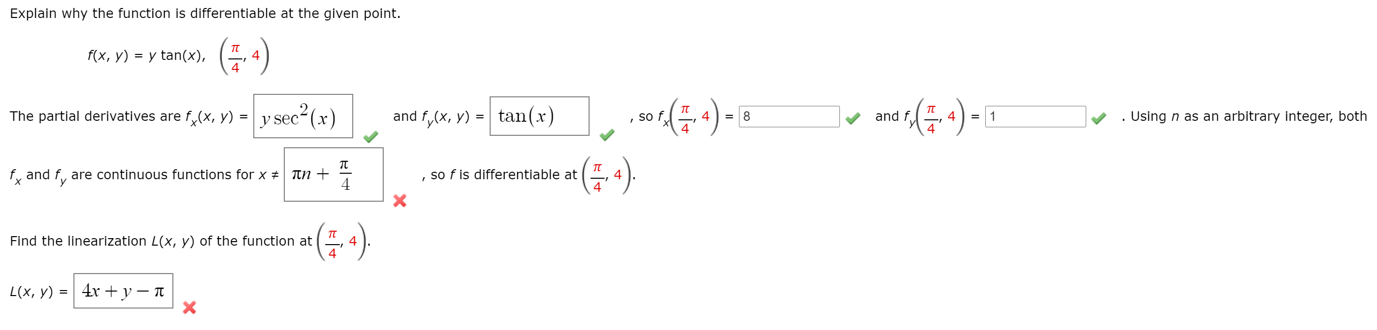 Solved Explain why the function is differentiable at the | Chegg.com
